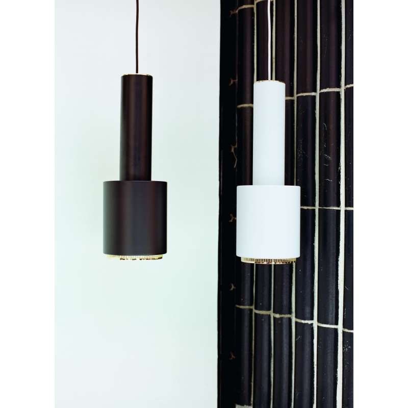 A110 "Hand Grenade" Ceiling Lamp - black - brass-plated ring Artek by ...
