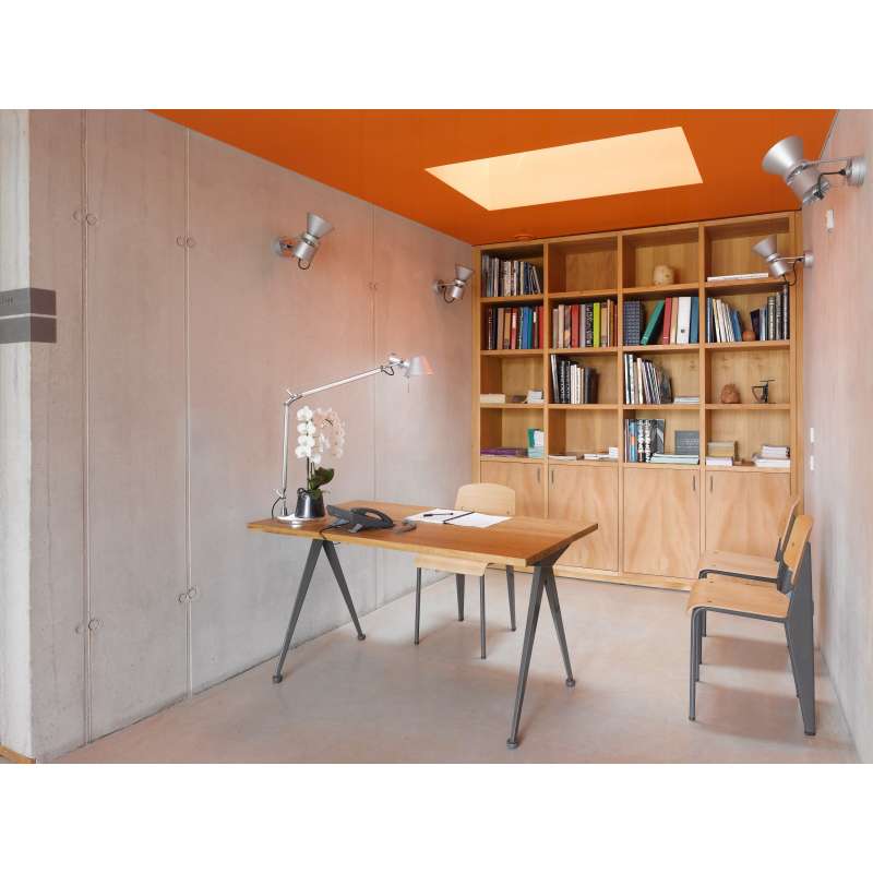 Compas Direction Desk - American walnut - Deep black Vitra by Jean ...