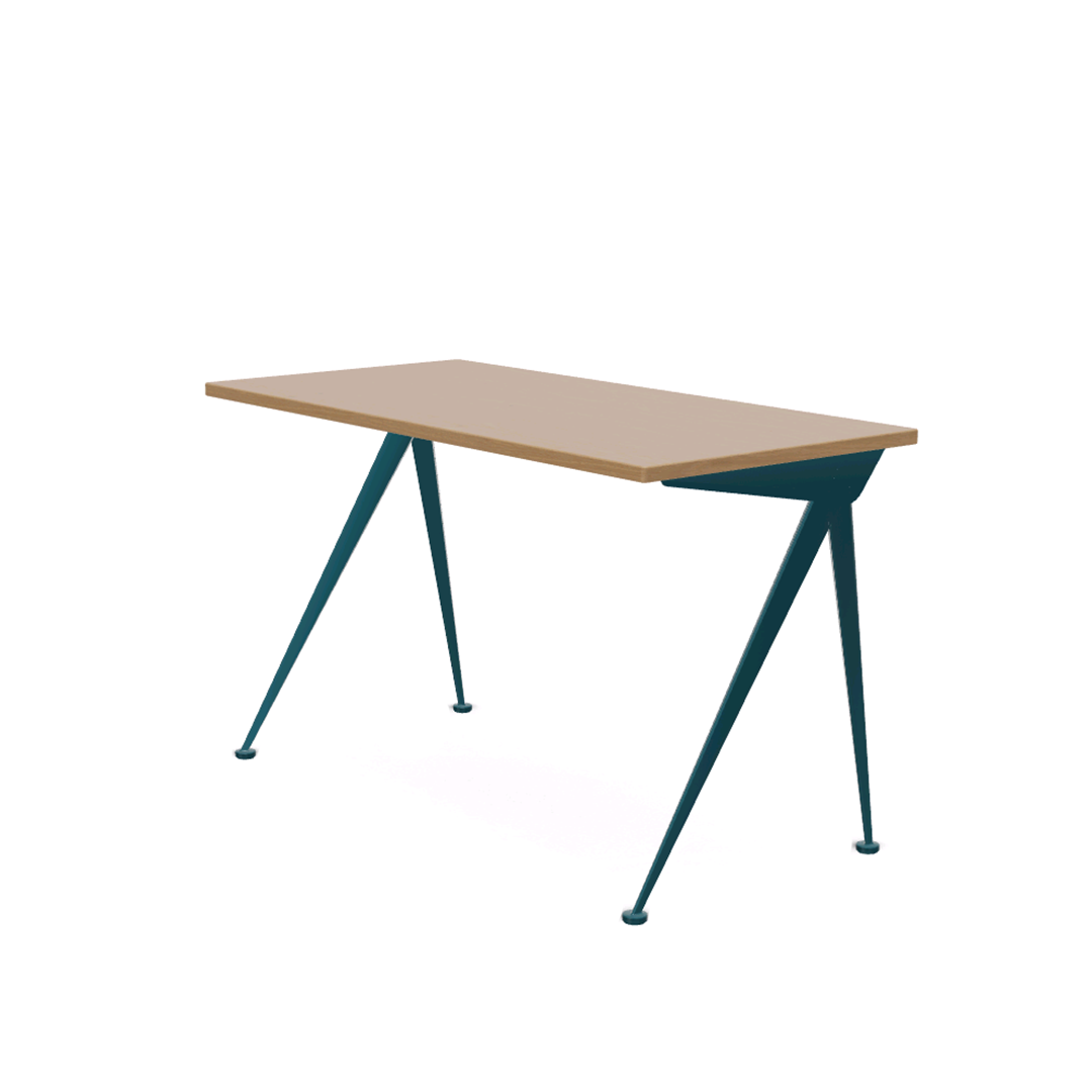 Compas Direction Desk - Natural oak - Bleu Dynastie Vitra by Jean ...