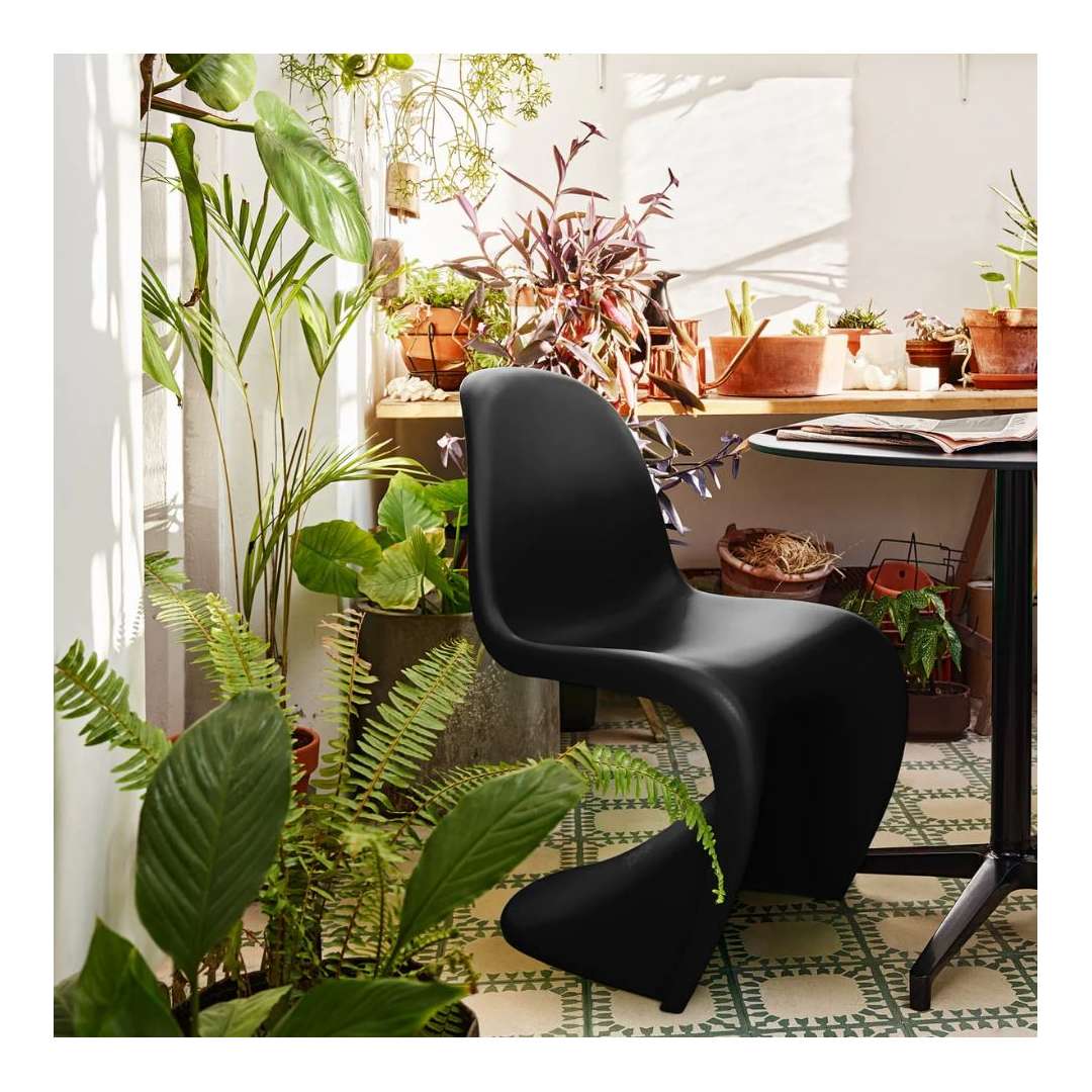 Panton Chair (new height) - Deep Black Vitra by Verner Panton, 1960 ...