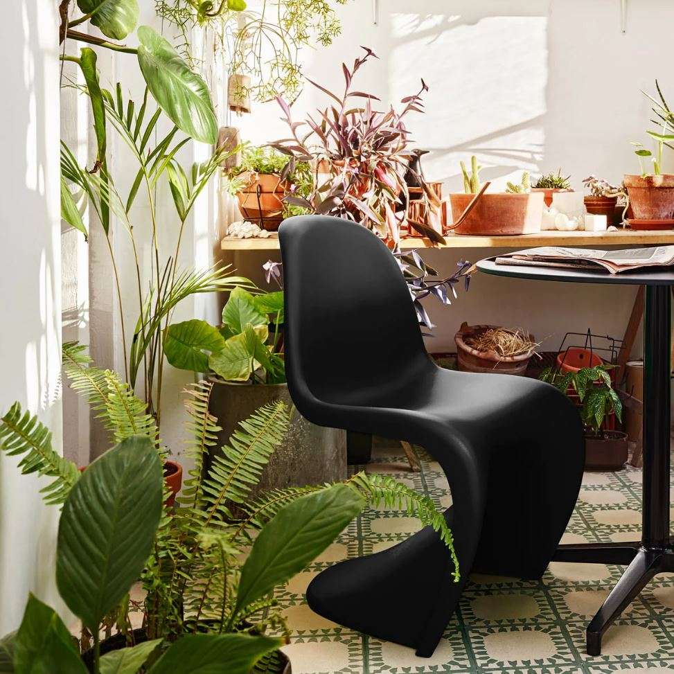 Panton Chair (new height) - Deep Black Vitra by Verner Panton, 1960 ...